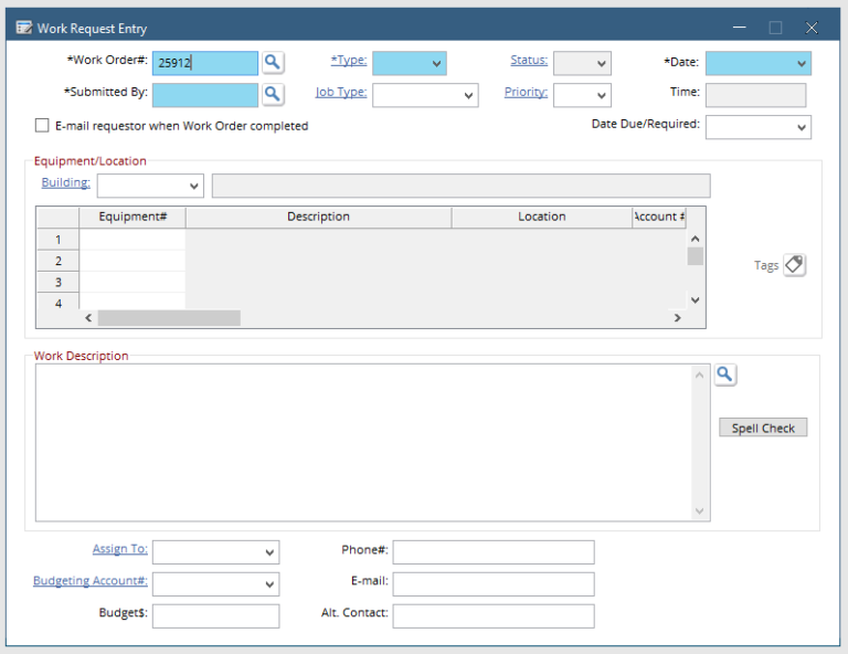 Work Request Entry – Directline Knowledgebase