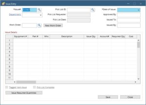 Inventory – Issue Entry – Directline Knowledgebase