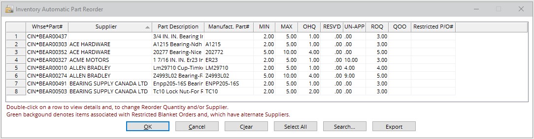 Inventory Automatic Reorder – Directline Knowledgebase