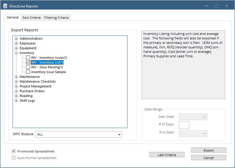 Reporting – All Modules – Directline Knowledgebase