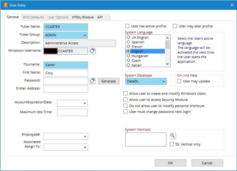 User Entry – Directline Knowledgebase