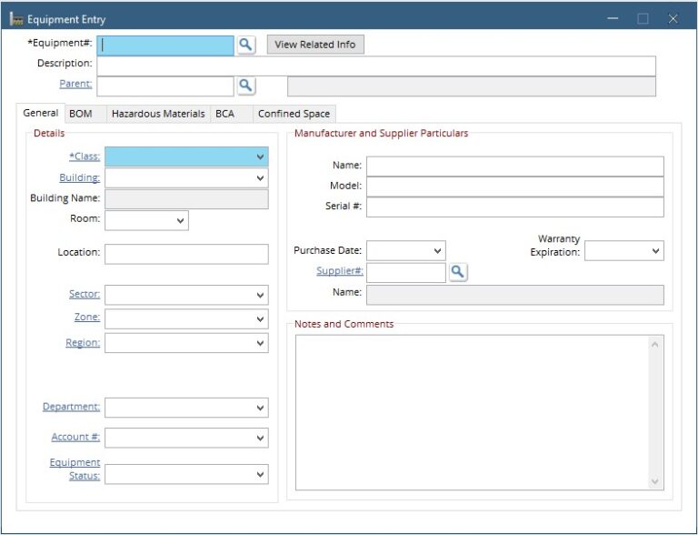 Equipment Entry – Directline Knowledgebase